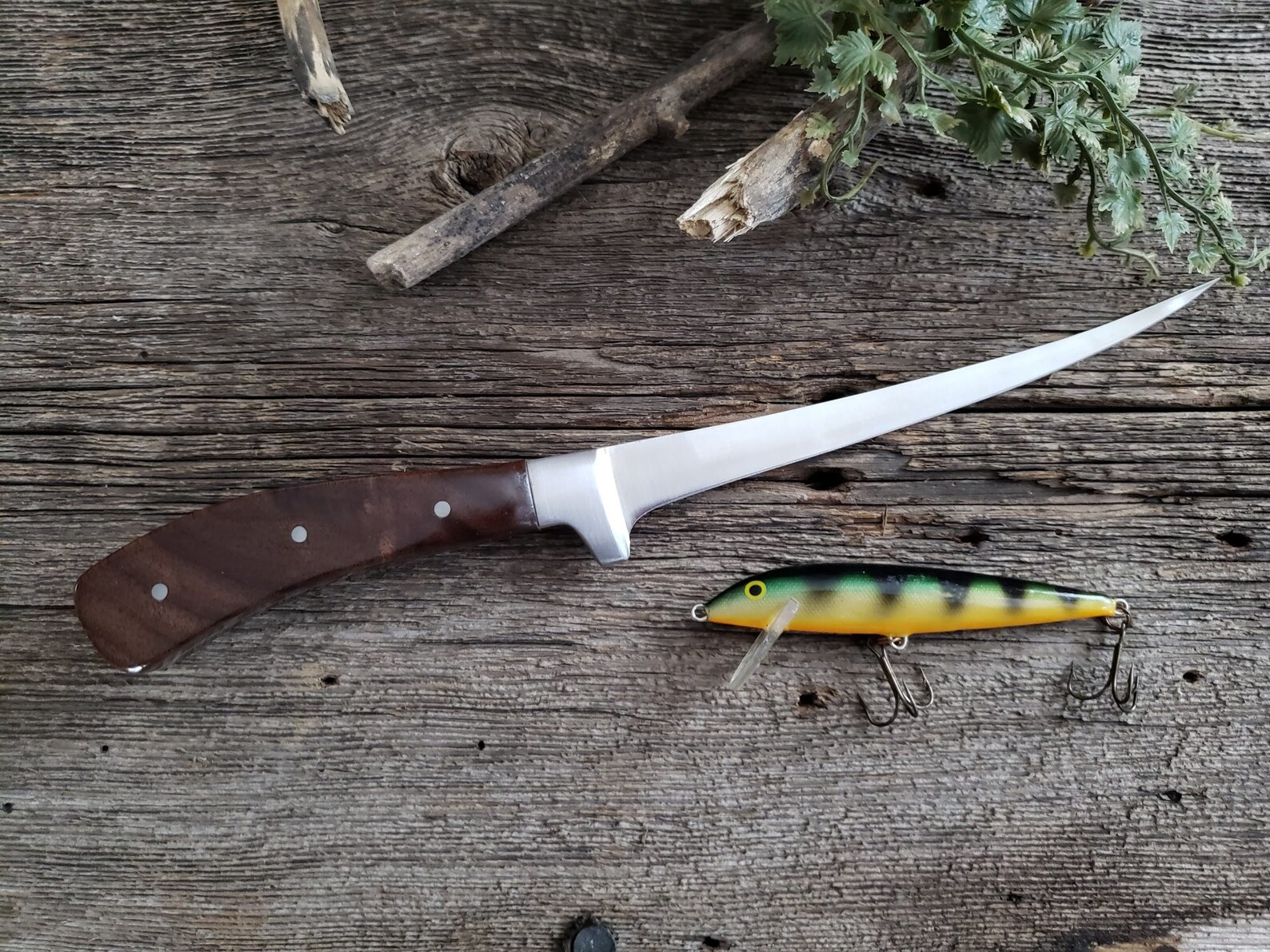 Fish Fillet Knife Custom Handled Exotic Wood Figured or - Etsy