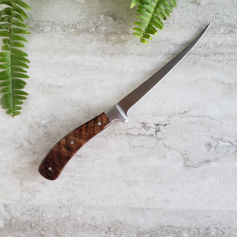 Fish Fillet Knife Custom Handled Exotic Wood Figured Walnut | Etsy
