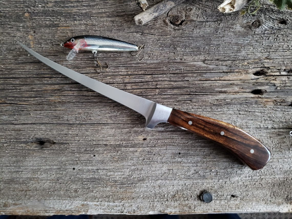 Fish Fillet Knife Exotic Wood Handle Custom Indian Laurel - Etsy