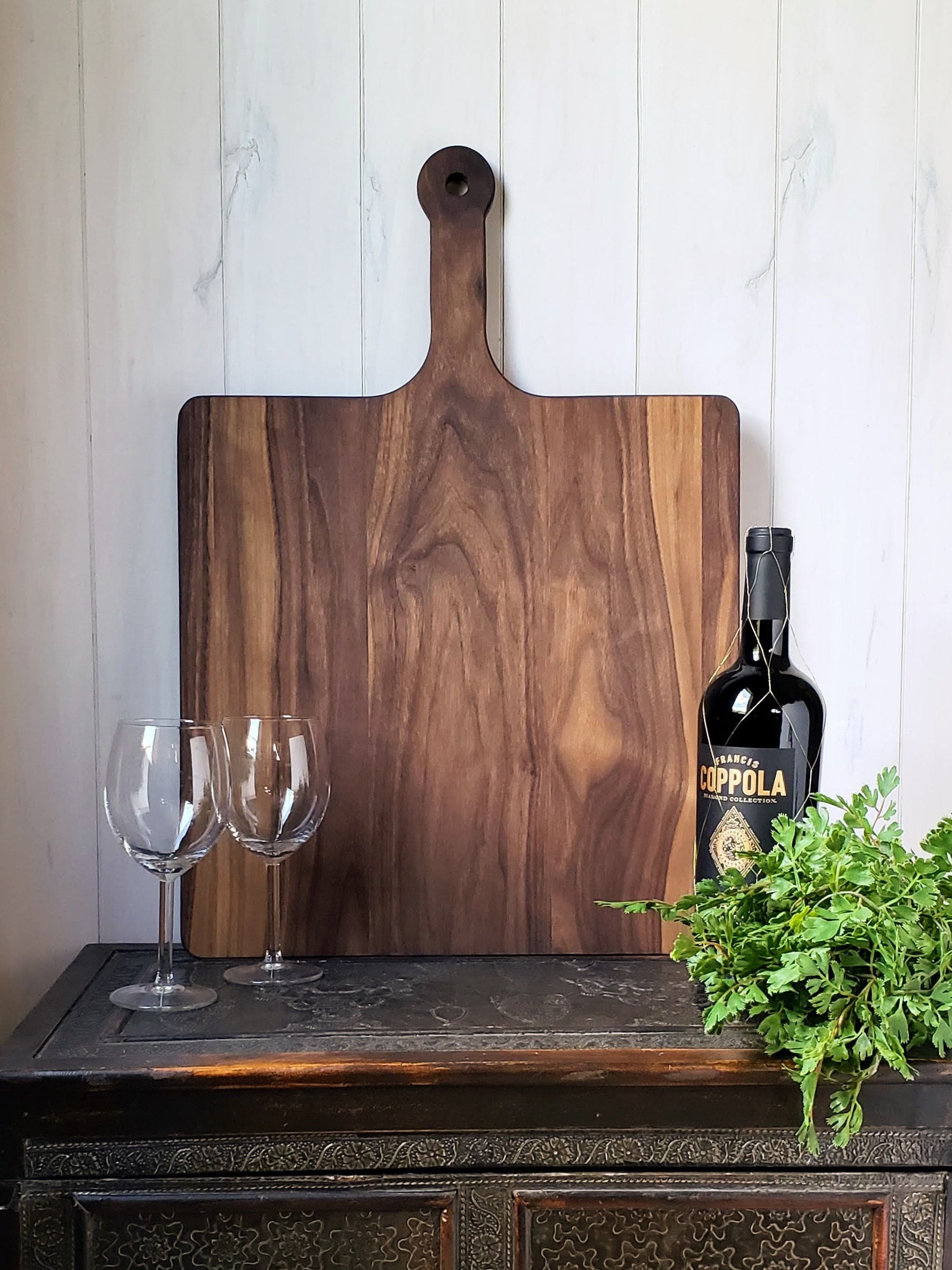 Pizza Serving Paddle With Handle Large Walnut Square Serving - Etsy