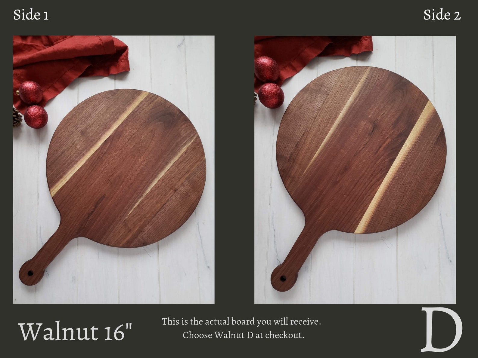 Large Pizza Paddle, 16 Inch Serving Board With Handle, Round, Walnut - Etsy