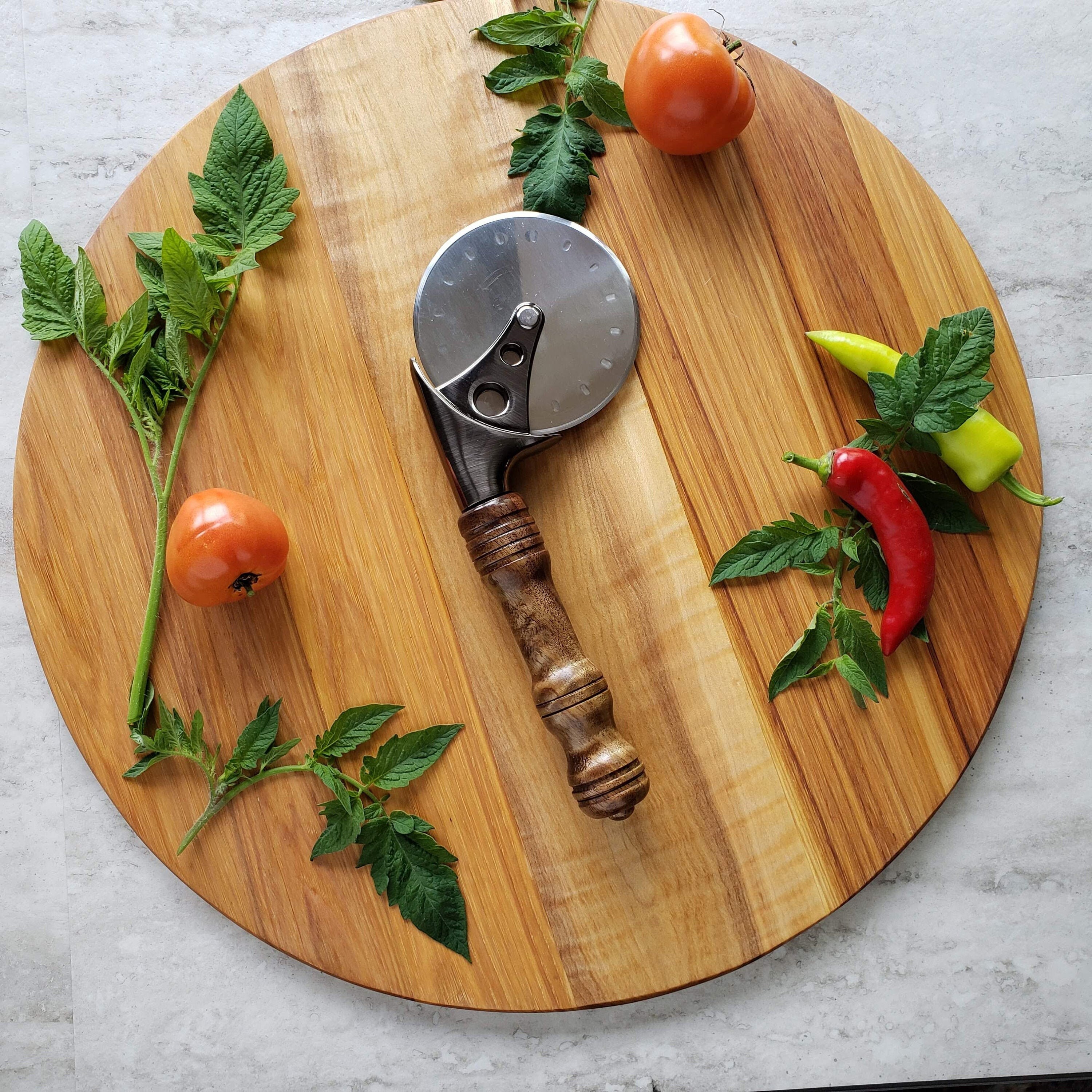 Large Pizza Wheel, Custom Wood Handle, Pizza Cutter, Roller Blade ...