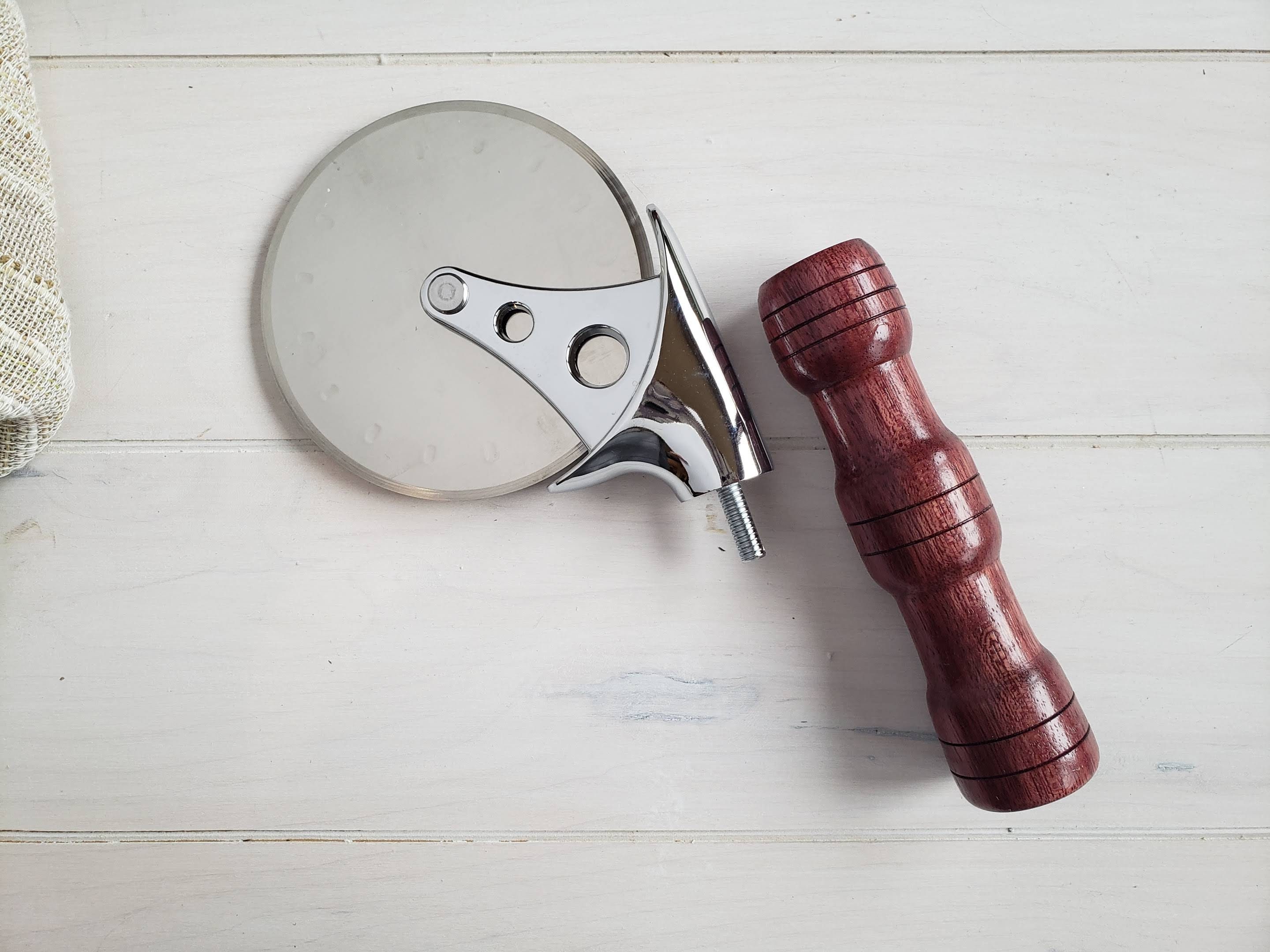 Deep Dish Pizza Cutter With Wood Handle Pan Style Pizza - Etsy
