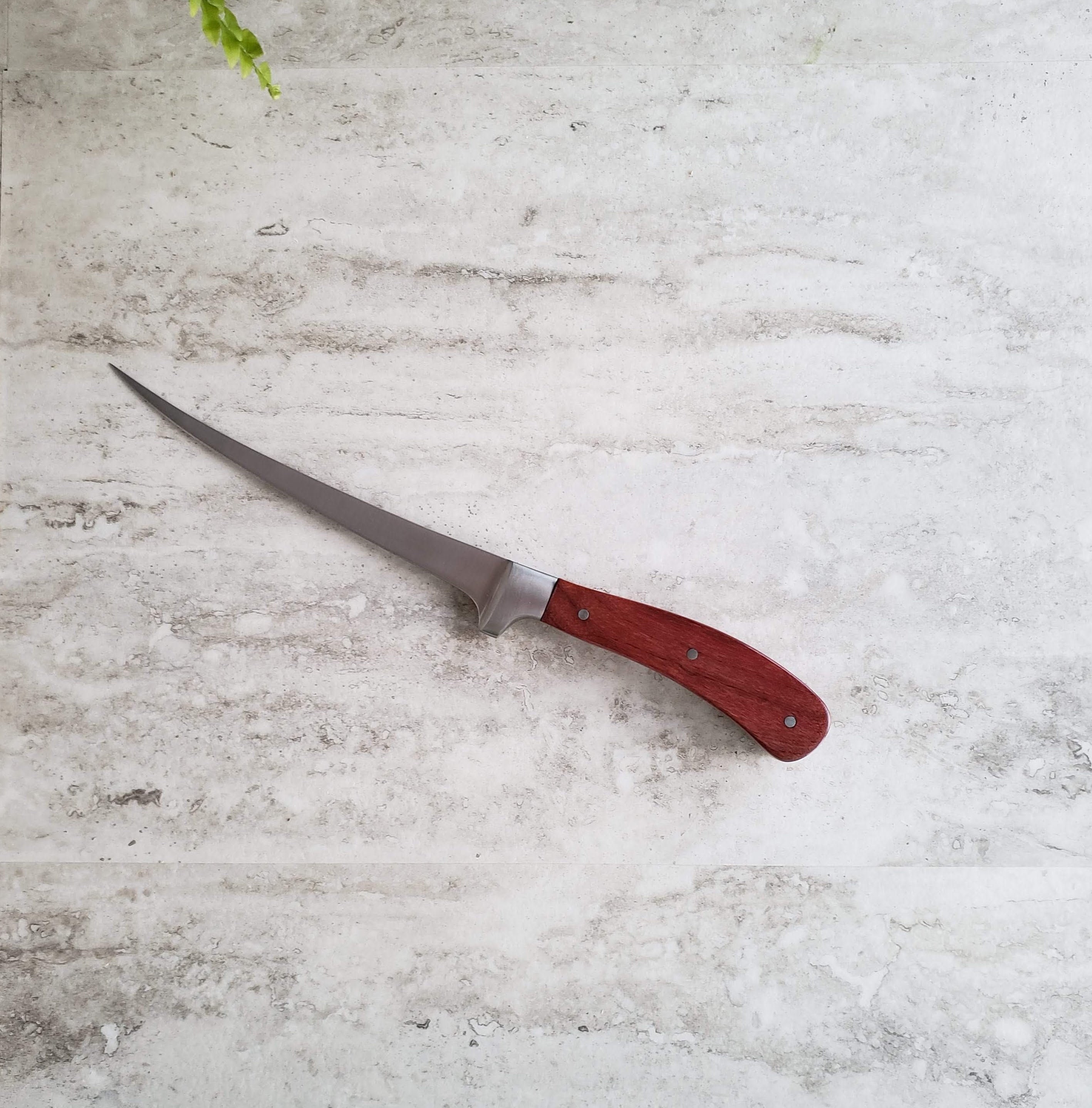 Fish Fillet Knife, Exotic Wood Handle, Purpleheart, Fisherman Gift - Etsy