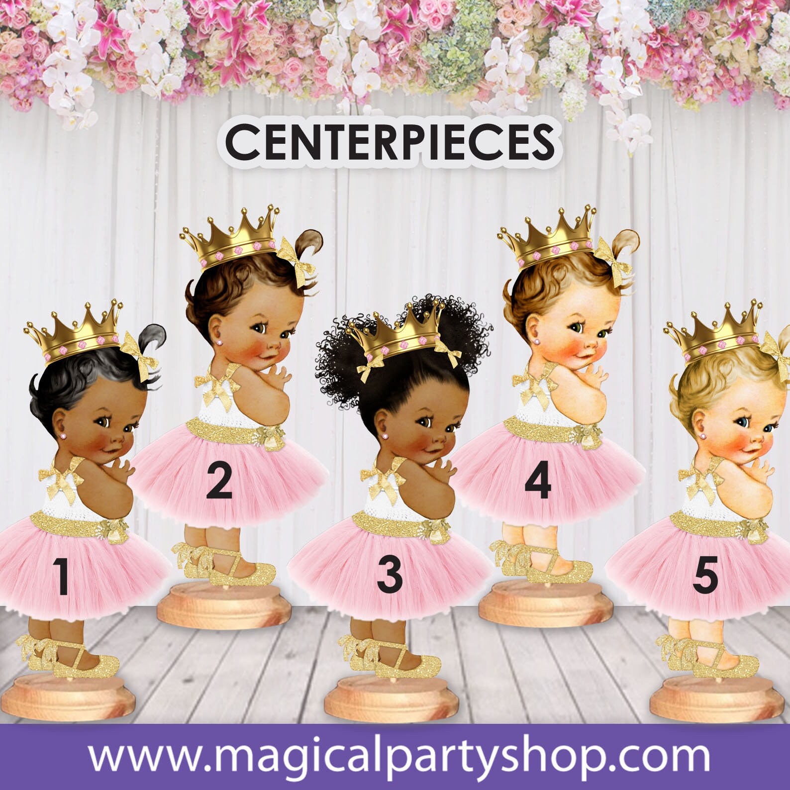 Baby Shower Centerpiece African Pink Baby Princess Ballerina Vintage ...