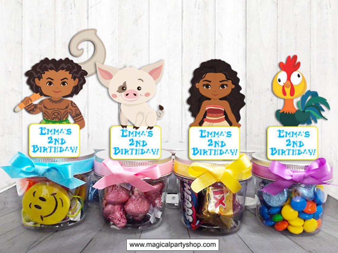 Moana Candy Favors Moana Candy Containers Personalized Moana | Etsy