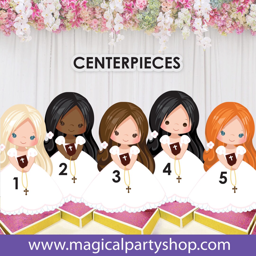 First Holy Communion Girl Centerpiece 1st Holy Communion Decorations - Etsy