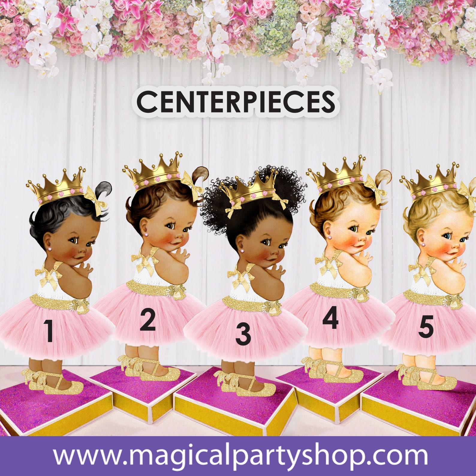 Baby Shower Centerpiece African Pink Baby Princess Ballerina Vintage ...