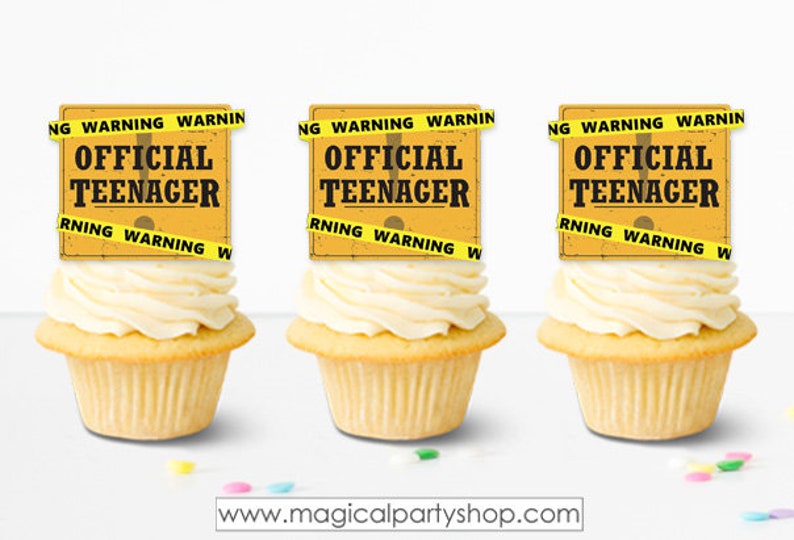 Official Teenager Cupcake Toppers Warning Warning - Etsy