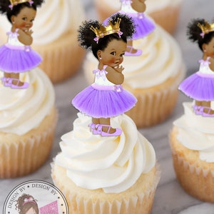 Vintage Purple Afro Baby Cupcake Toppers Princess Vintage Baby | Etsy