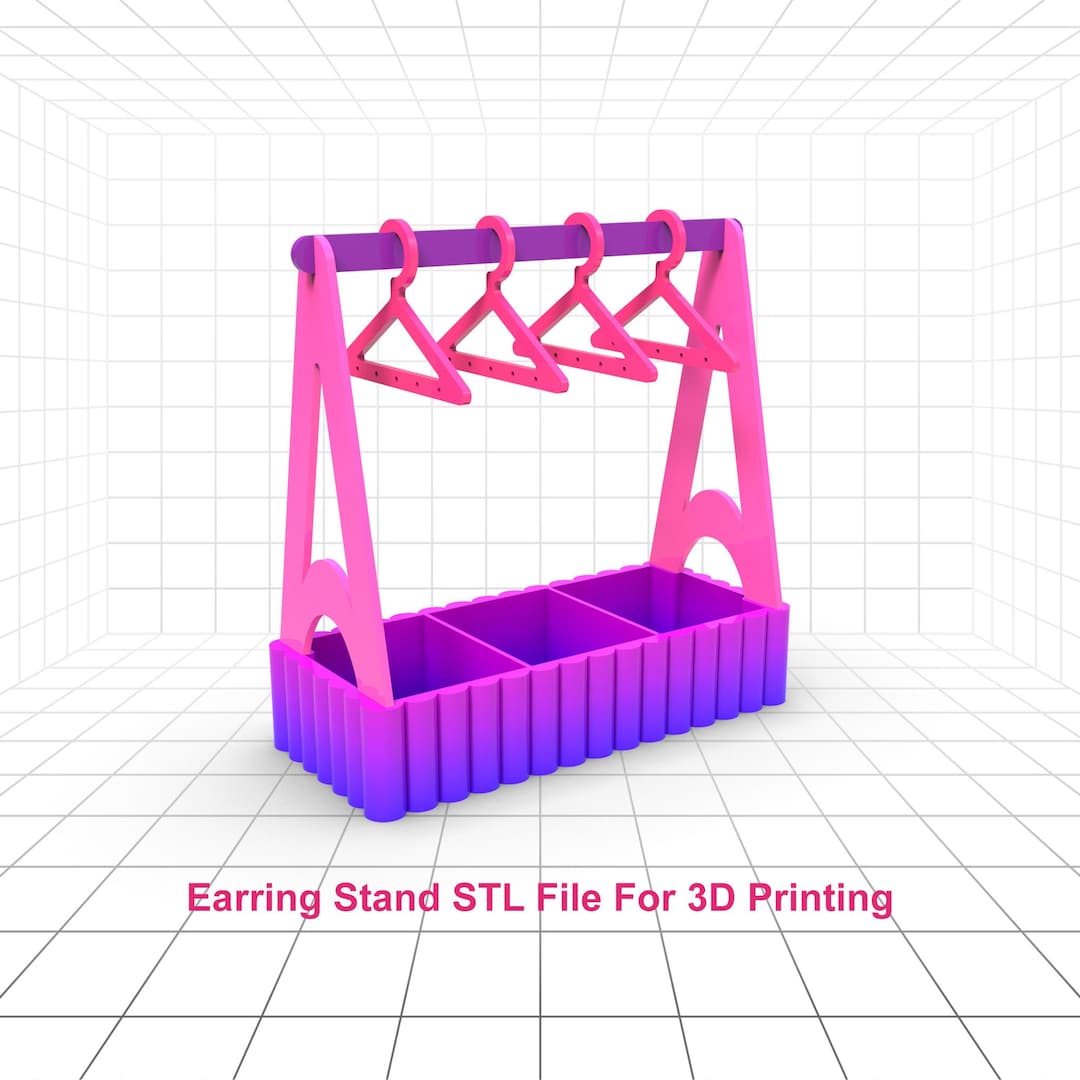 Earring Stand STL File, 3D Print Jewelry Hanger, Earring Hanger 3D ...