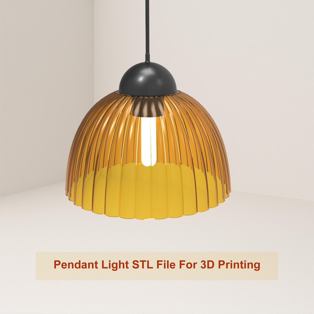 Pendant Lamp STL File, Lampshade 3D Printer File, Pendant Light STL ...
