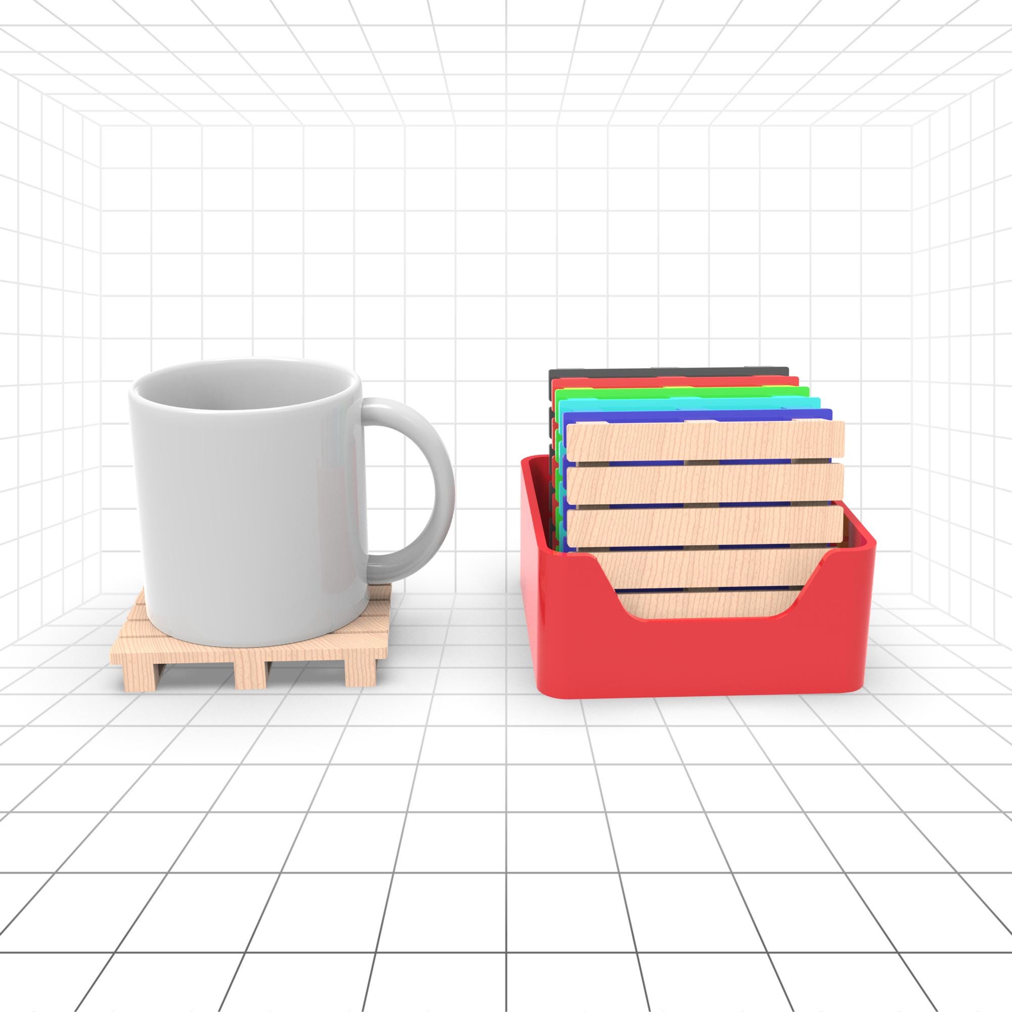 Coaster STL File for 3d Printer, Pallet Coaster With Box 3D Print File ...