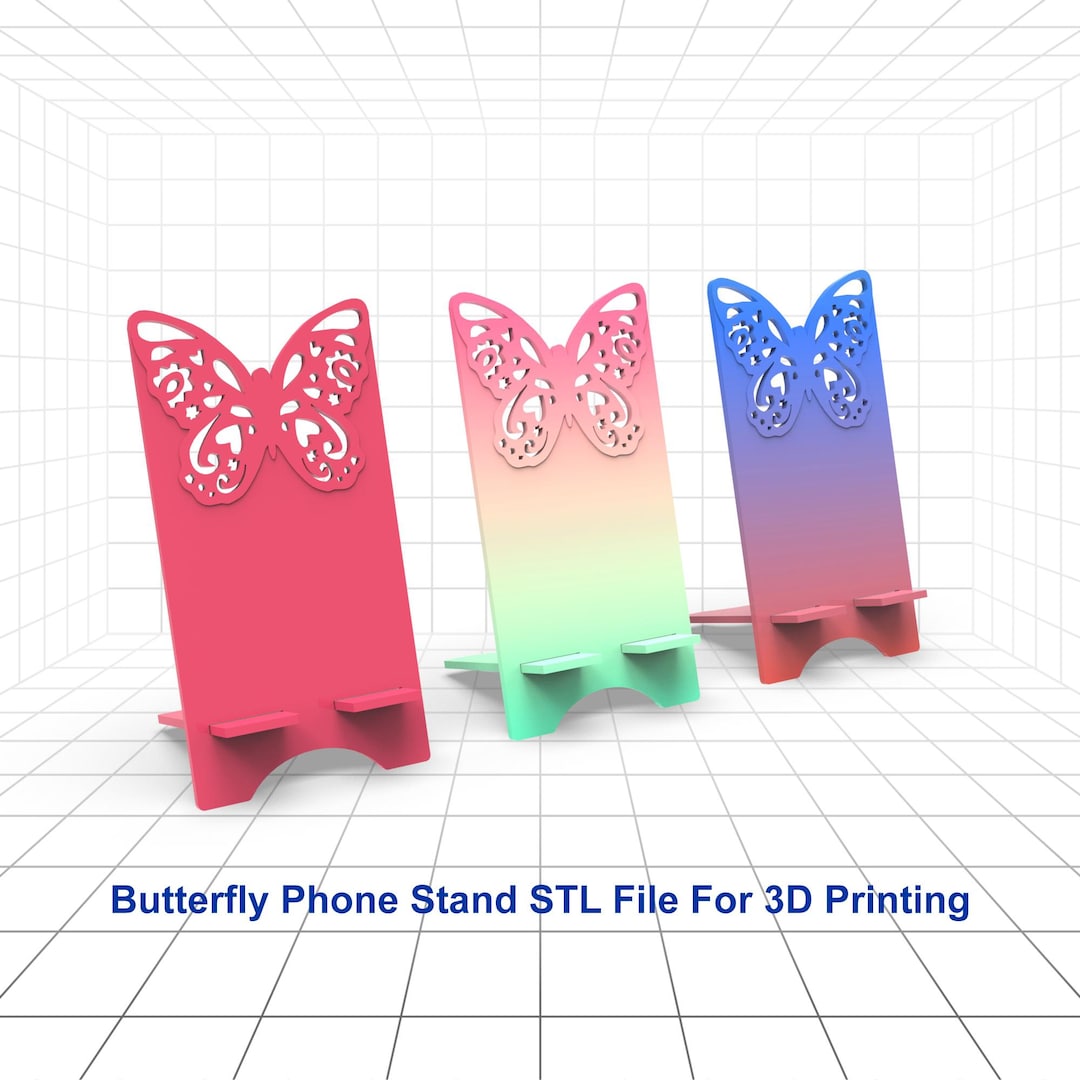 Butterfly Phone Stand STL File, Phone Stand 3D Printer File, Phone ...