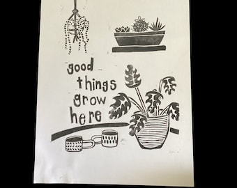 Good Things Grow Here Canvas Pennant Banner Kids Decor Nursery Decor ...