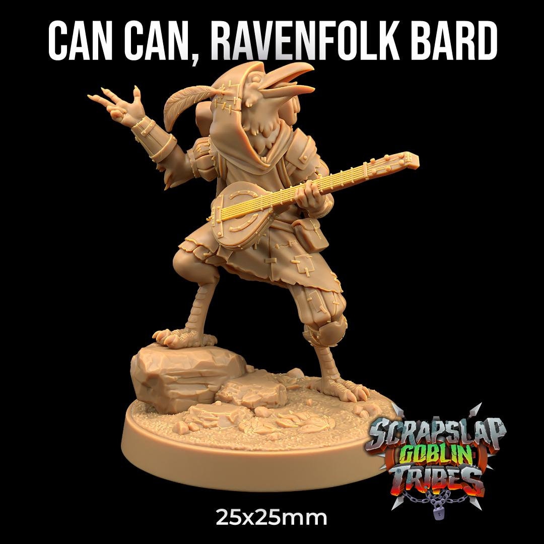 Can Can, Ravenfolk Bard | 3D Printed | Dungeons and Dragons | Kenku ...