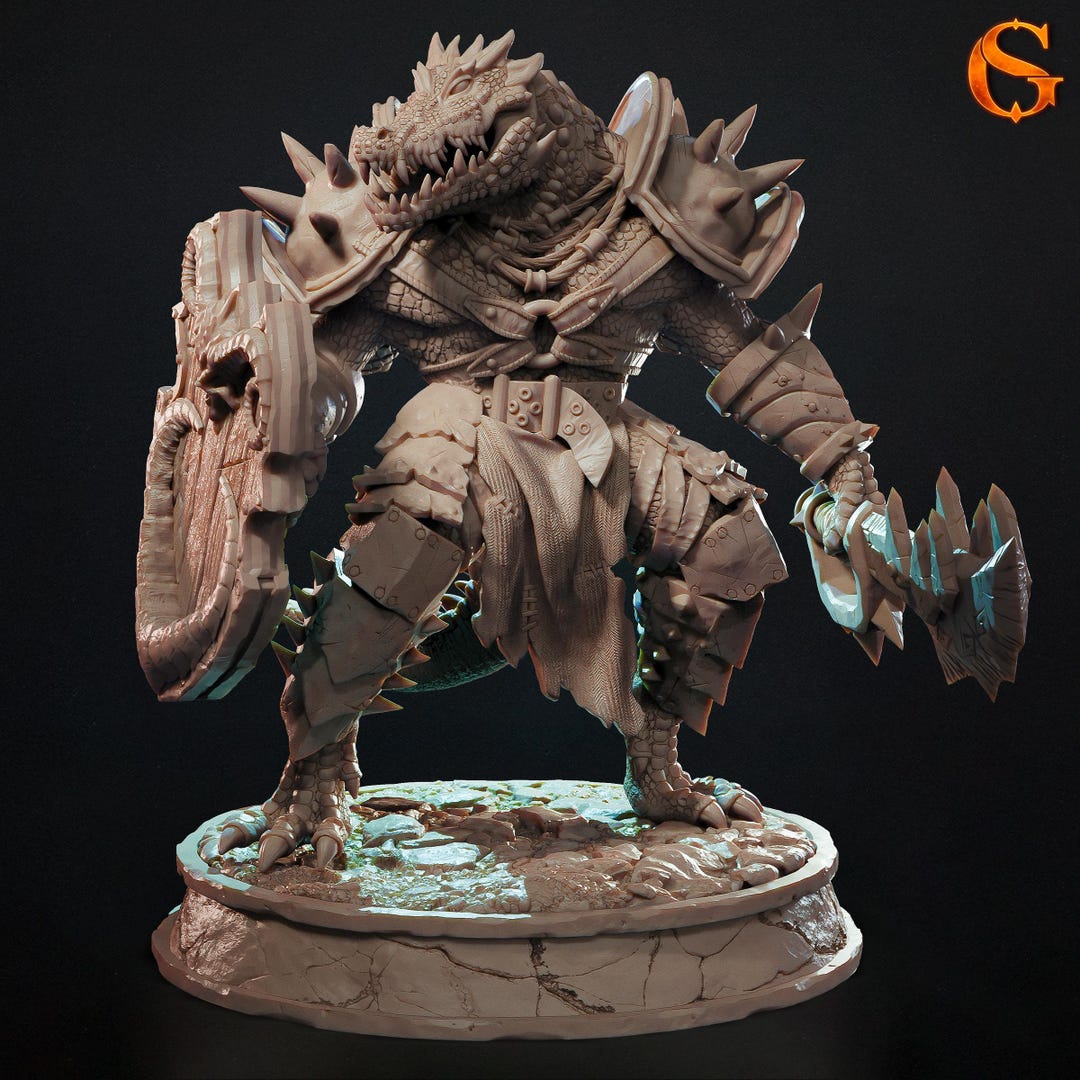 Crackle-tooth, Were Crocodile Fighter | 3D Printed | Lizardfolk | Mini ...