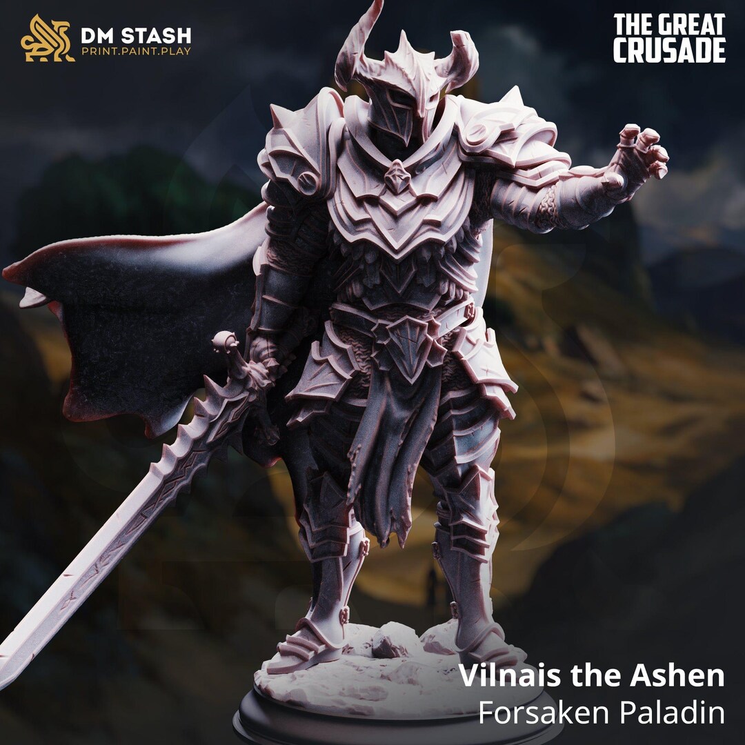 Vilnais the Ashen – Forsaken Paladin | 3D Printed | Dungeons and ...