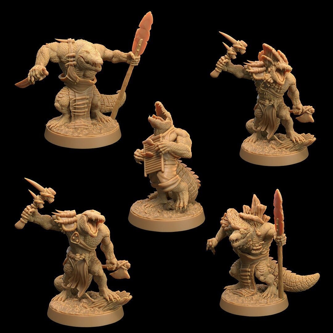 Gatorfolk | 3D Printed | Dungeons and Dragons | Fighter | Mini | Dnd ...