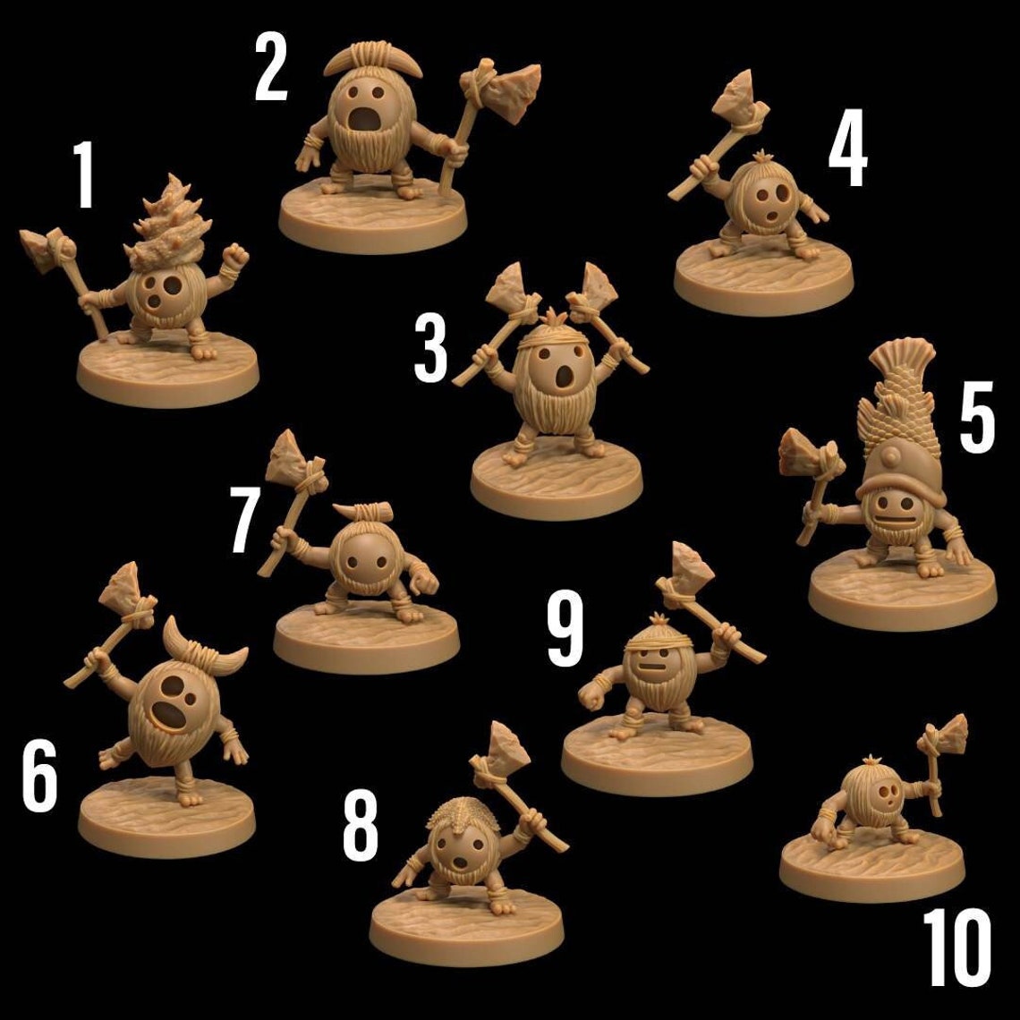 Kakamora Coconut Warriors | 3D Printed | Dungeons and Dragons | Cute ...