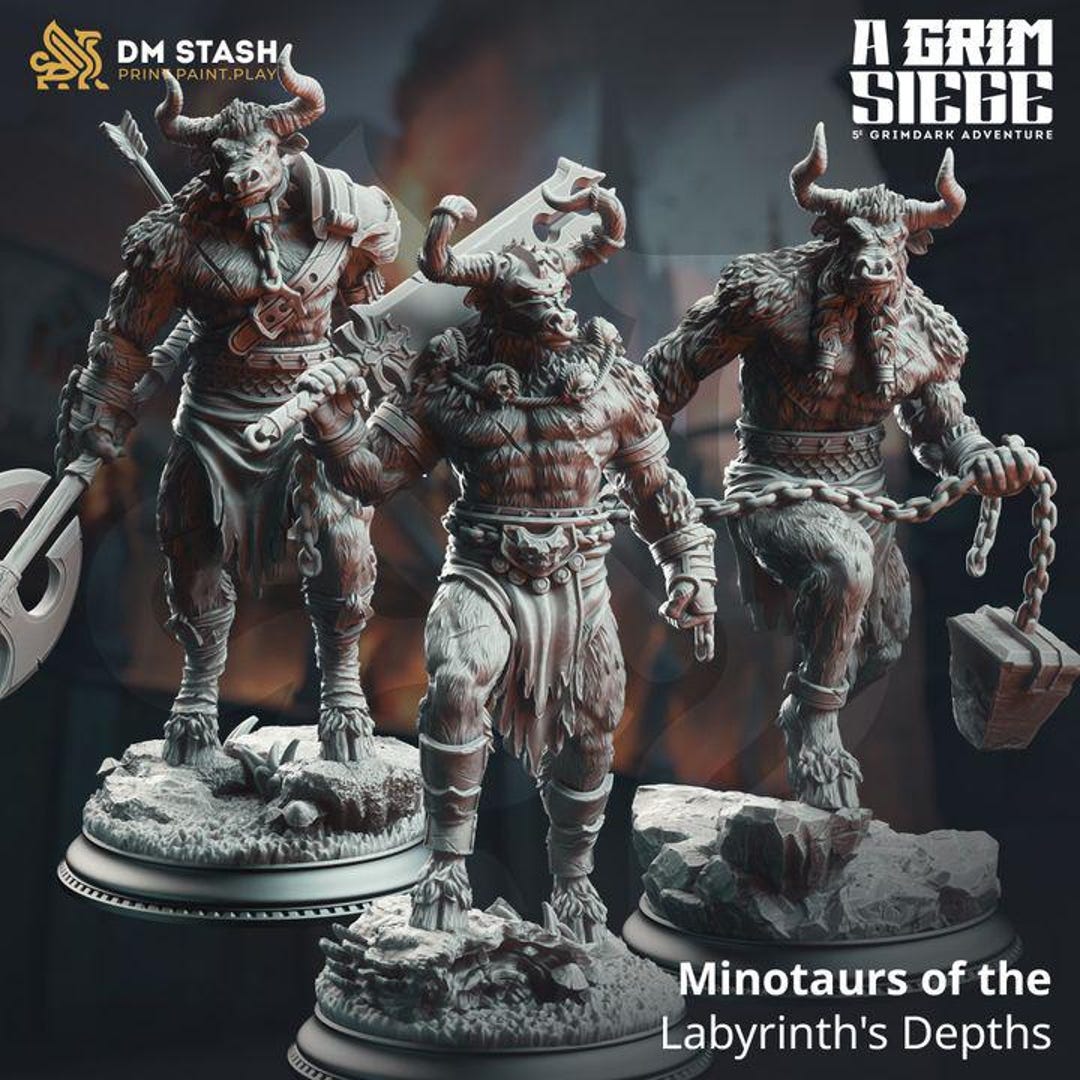 Minotaurs of the Labyrinth’s Depths | 3D Printed | Dungeons and Dragons ...