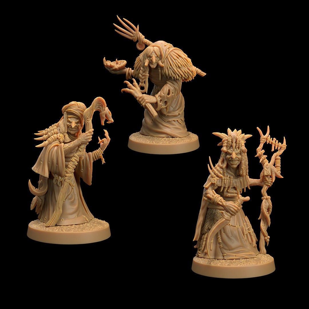 Swamp Hags | 3D Printed | Dungeons and Dragons | Sorcerer | Mini | Dnd ...