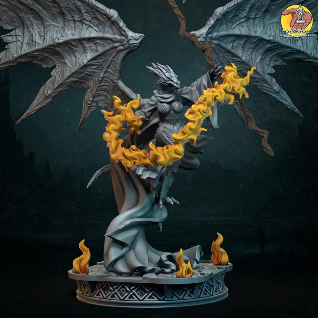 Dragonborn Sorceress | 3D Printed | Mage | Mini | Wizard | Miniature ...