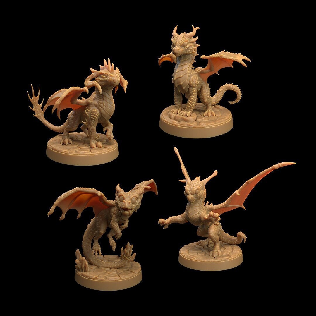 Dragon Wyrmlings | 3D Printed | Dungeons and Dragons | Mini | Dnd ...