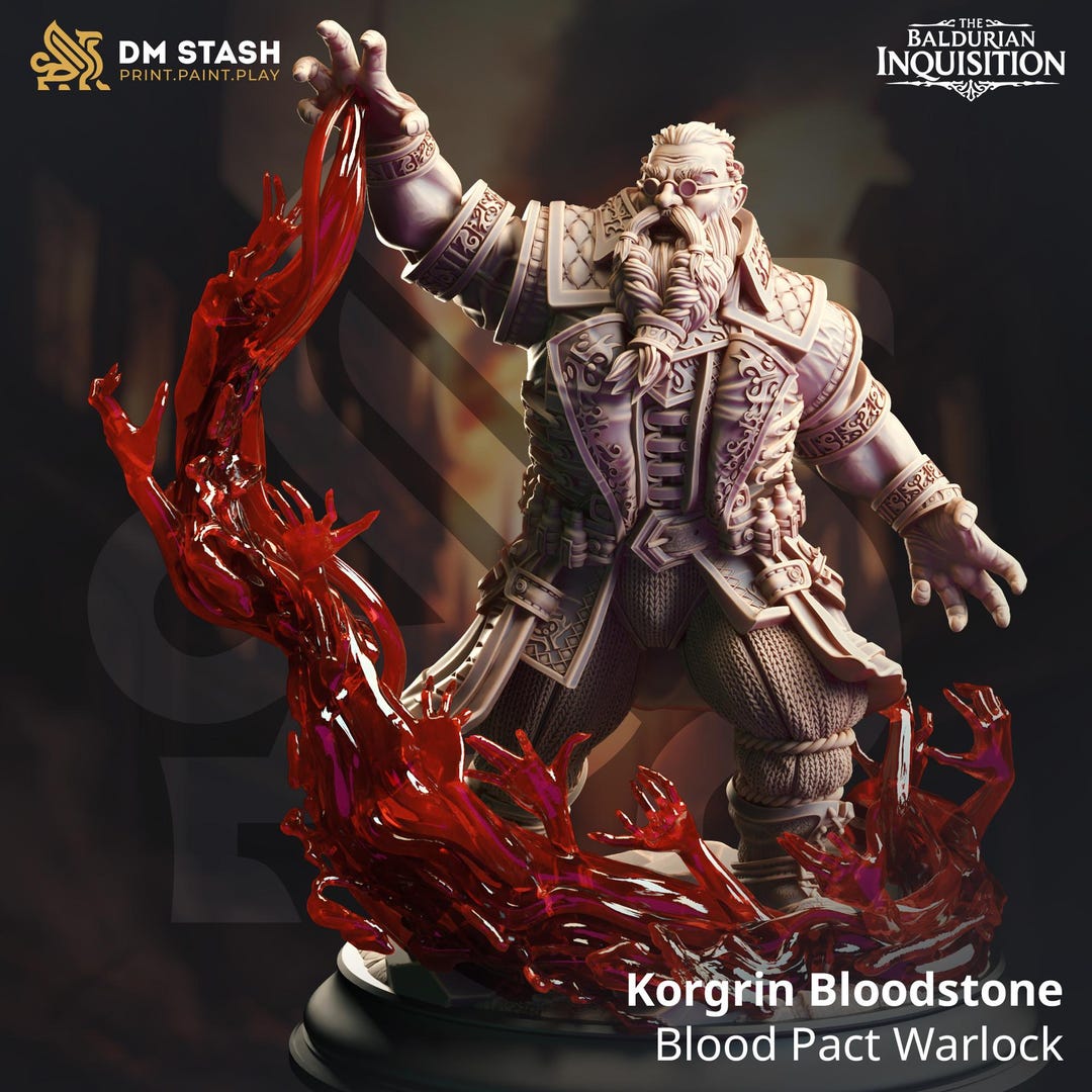 Korgrin Bloodstone – Blood Pact Warlock | 3D Printed | Dungeons and ...