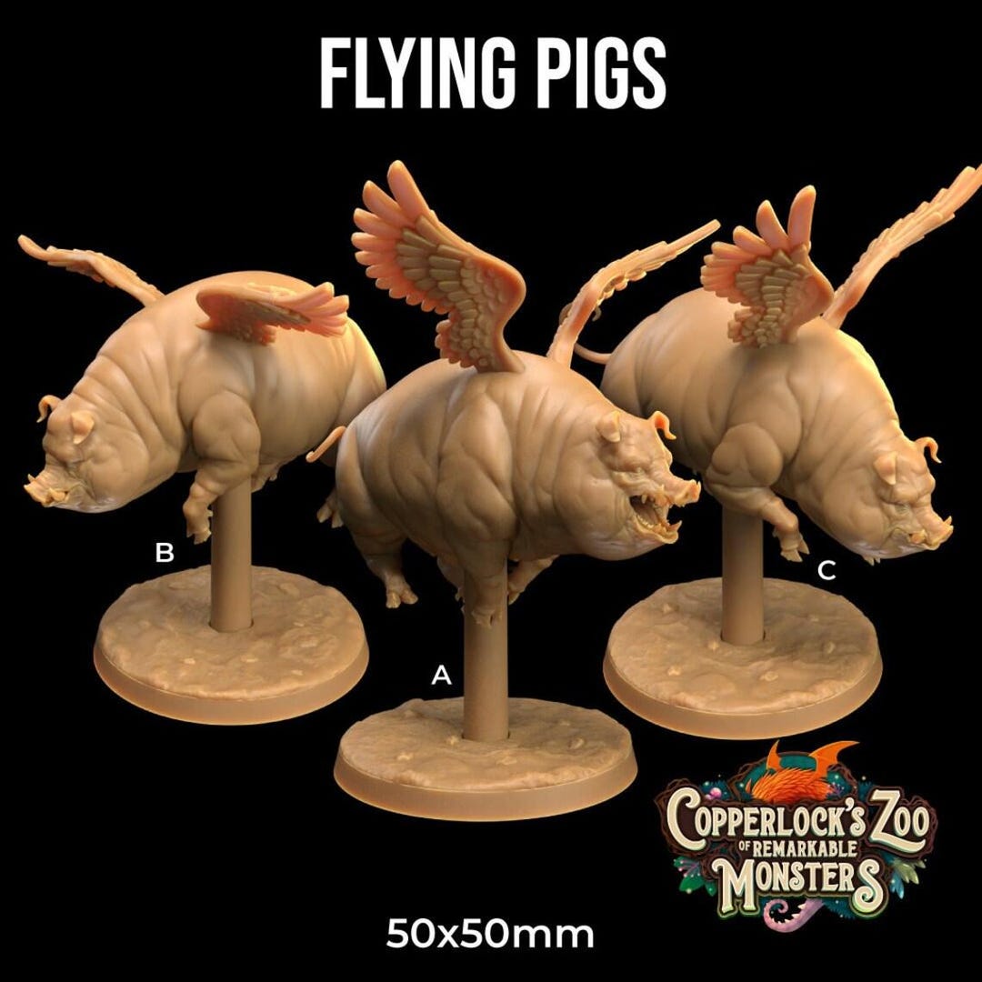 Flying Pigs | 3D Printed | Dungeons and Dragons | Beast | Mini | Dnd ...