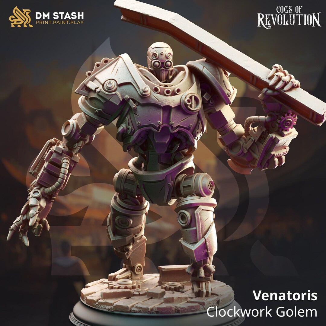 Venatoris – Clockwork Golem | 3D Printed | Dungeons and Dragons | Mini ...