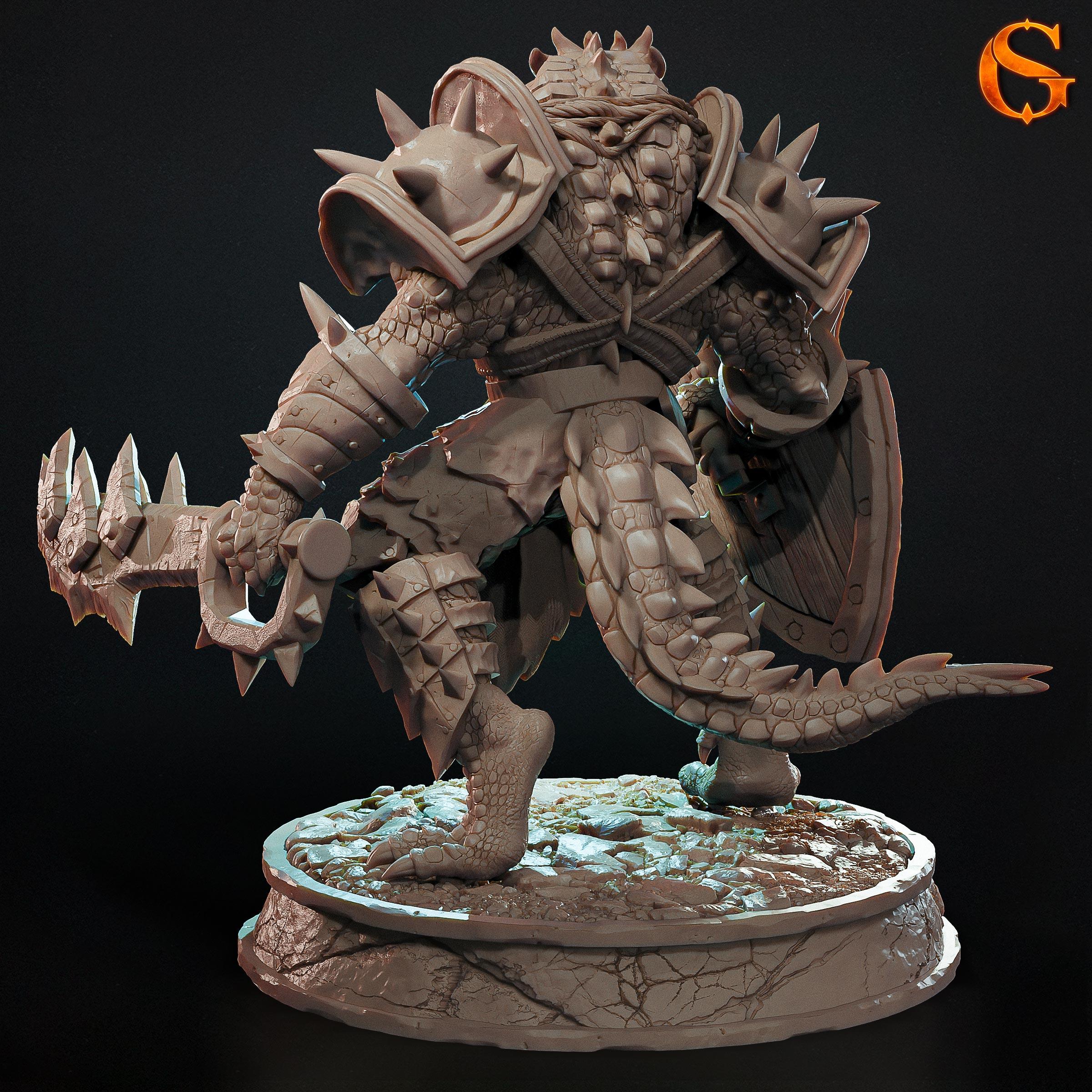 Crackle-tooth, Were Crocodile Fighter | 3D Printed | Lizardfolk | Mini ...