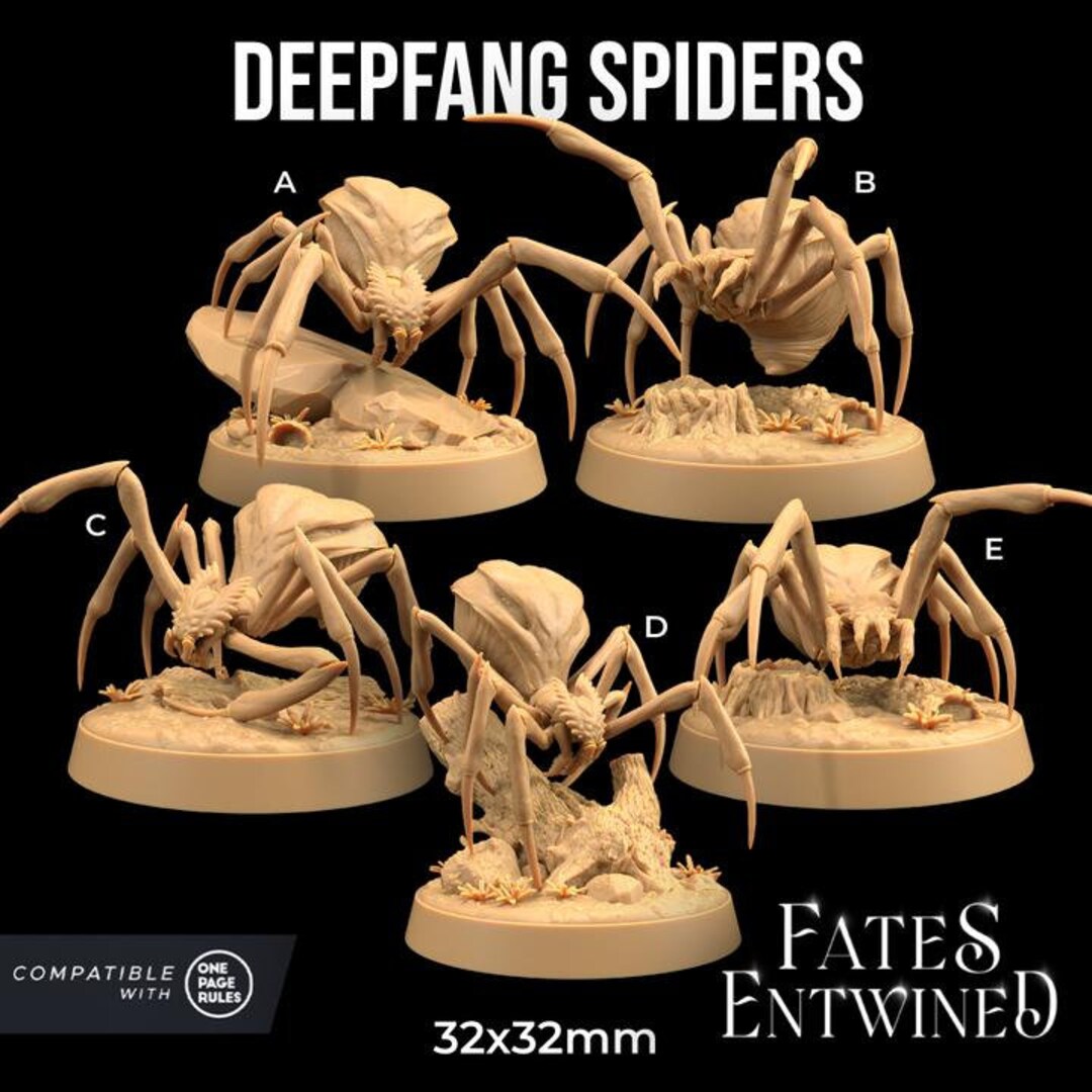 Deepfang Spiders | 3D Printed | Dungeons and Dragons | Arachnid ...