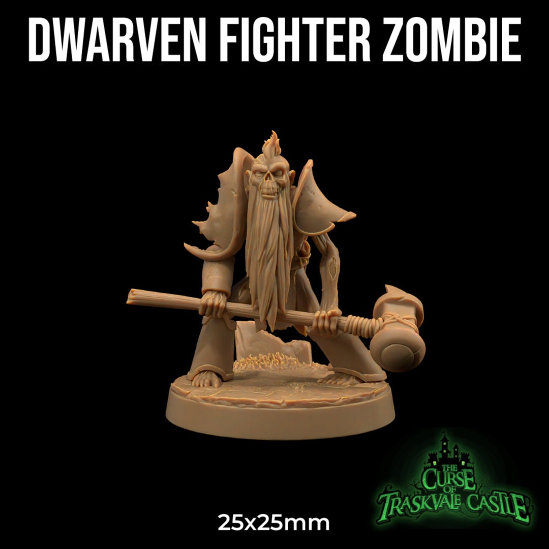 Dwarven Fighter Zombie | 3D Printed | Dungeons and Dragons | Undead ...