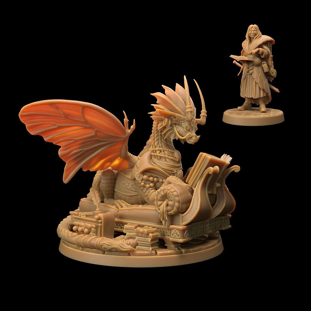 Isril, the Inquisitive 3D Printed Dungeons and Dragons Dragon Mini Dnd ...