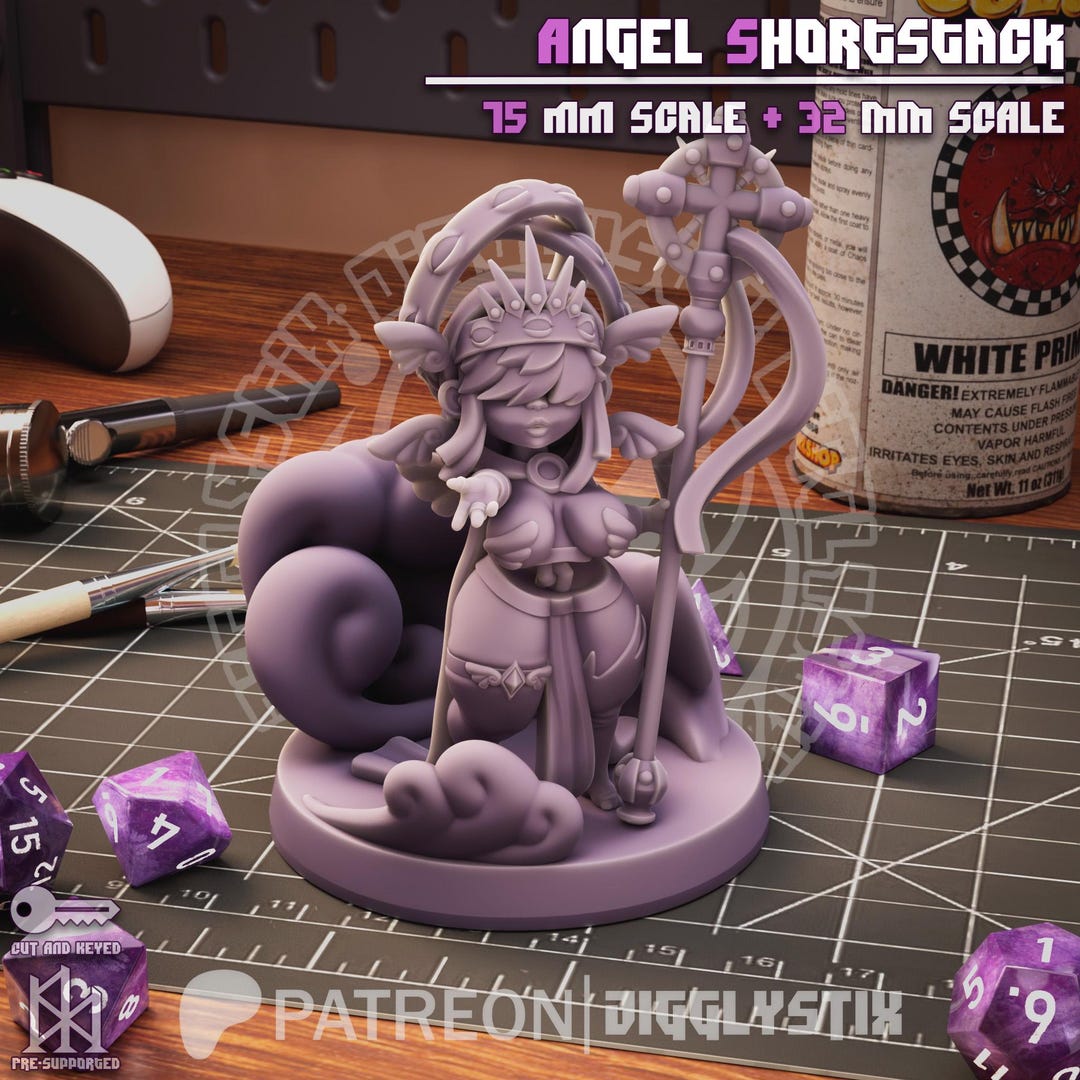 Angel Shortstack | 3D Printed | Resin Figure | Pinup | Mini | Display | Miniature | Fantasy ...