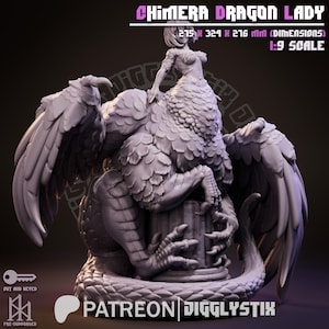 Chimera Dragon Lady | 3D Printed | Resin Figure | Anime | Pinup | Mini ...