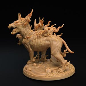 Hellfire Cerberus | 3D Printed | Dungeons and Dragons | Wolf | Mini ...