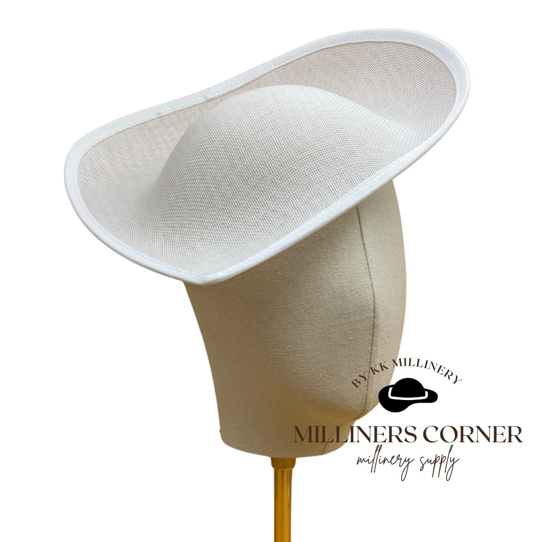 Small Pointed Saucer Buckram Fascinator Hat Base for Millinery Ivory - Etsy