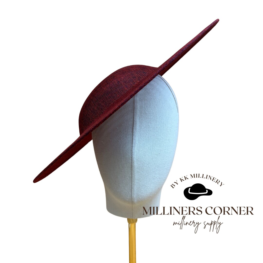 Round Saucer Buckram Fascinator Hat Base for Millinery Burgundy - Etsy UK