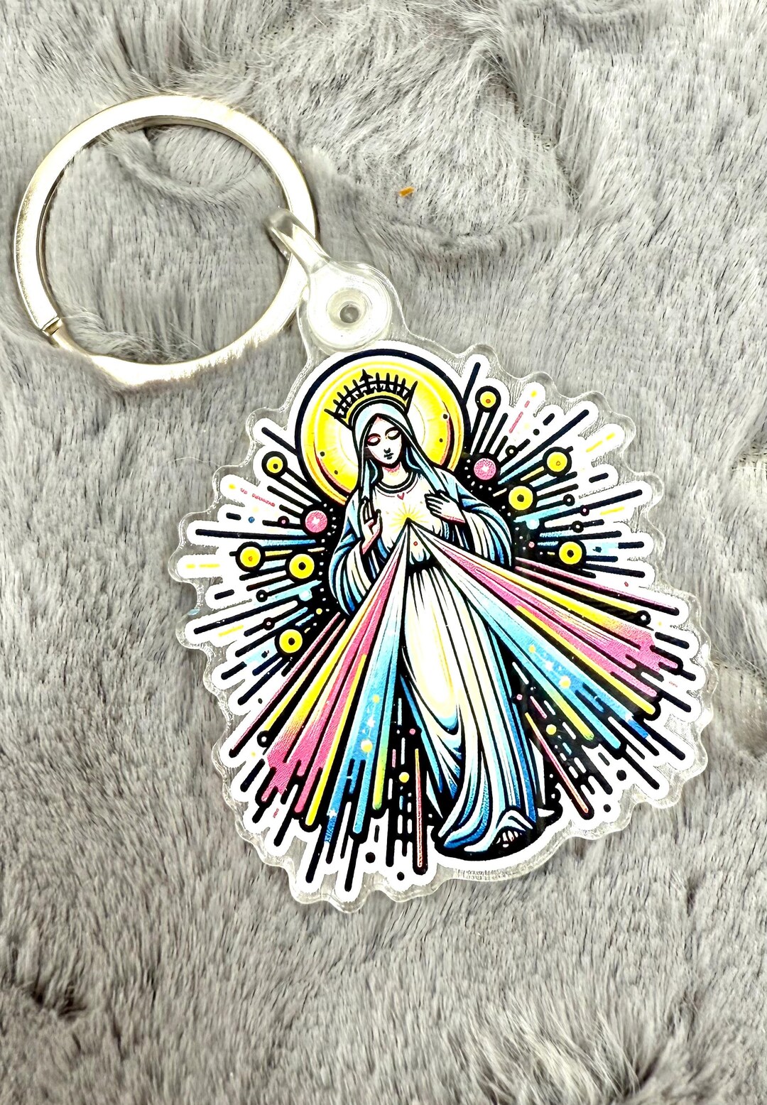 Holy Mother Our Lady of Divine Mercy Keychain - Etsy
