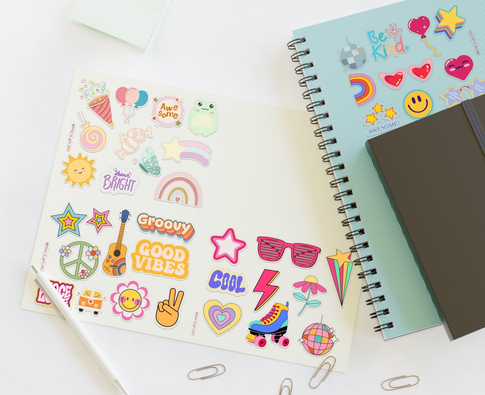 Y2k Stickers Sheet Rally Sticker Rave Sticker Funky Sticker Retro ...