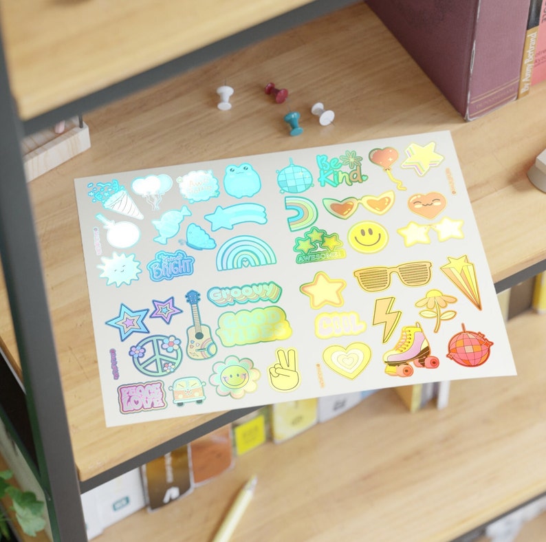 Y2k Stickers Sheet Rally Sticker Rave Sticker Funky Sticker Retro ...