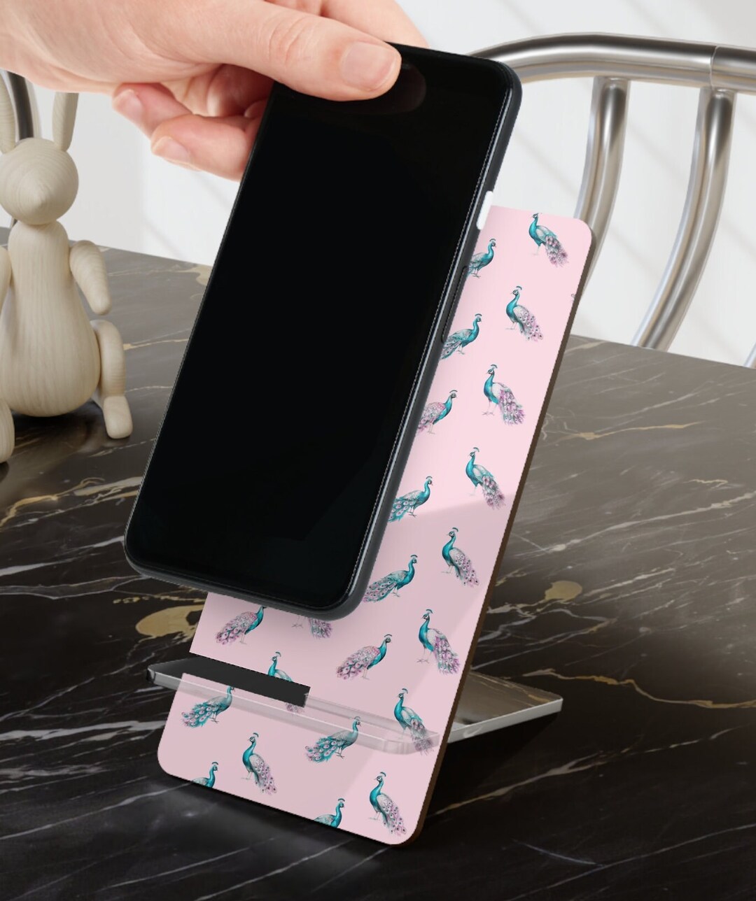 Portable Phone Stand With Watercolor Peacock Print Cozy Girl Era Travel ...