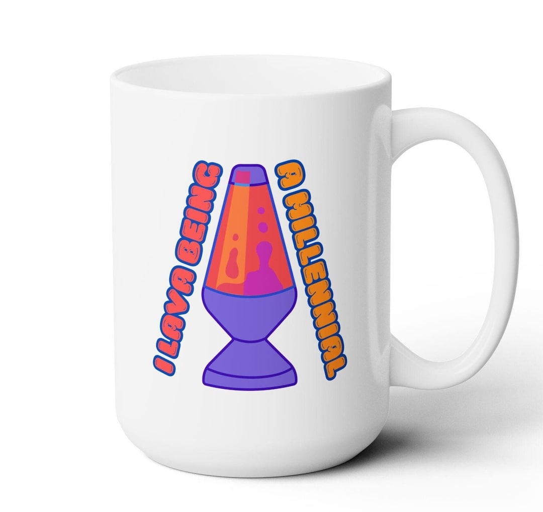 I Lava Being A Millennial Gift 90s Baby Large Mug Retro Kitchen Decor ...