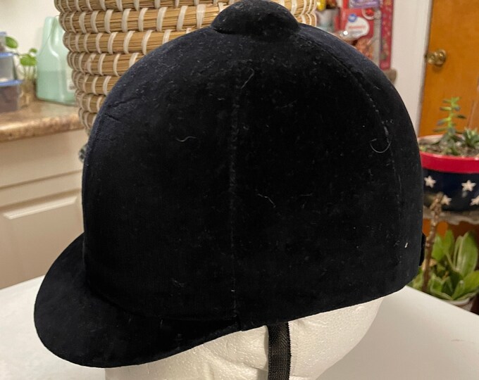 Vintage Somerset Black Velvet Hunt Cap Equestrian Helmet Horse Riding ...