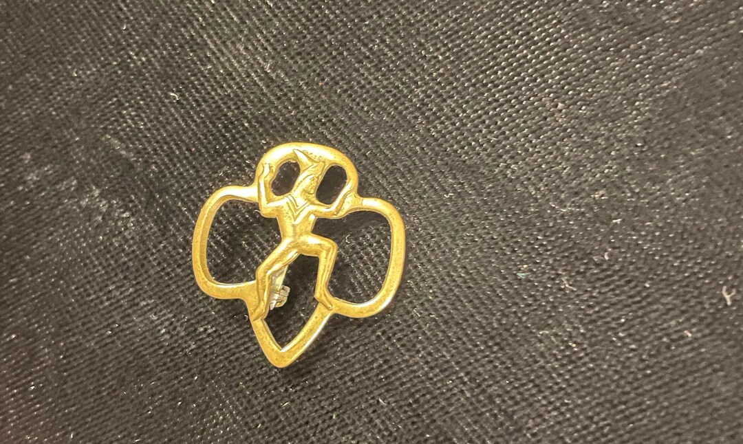 Vintage Brass Trefoil Girl Scout Brownie Scouting Pin Lapel Badge ...