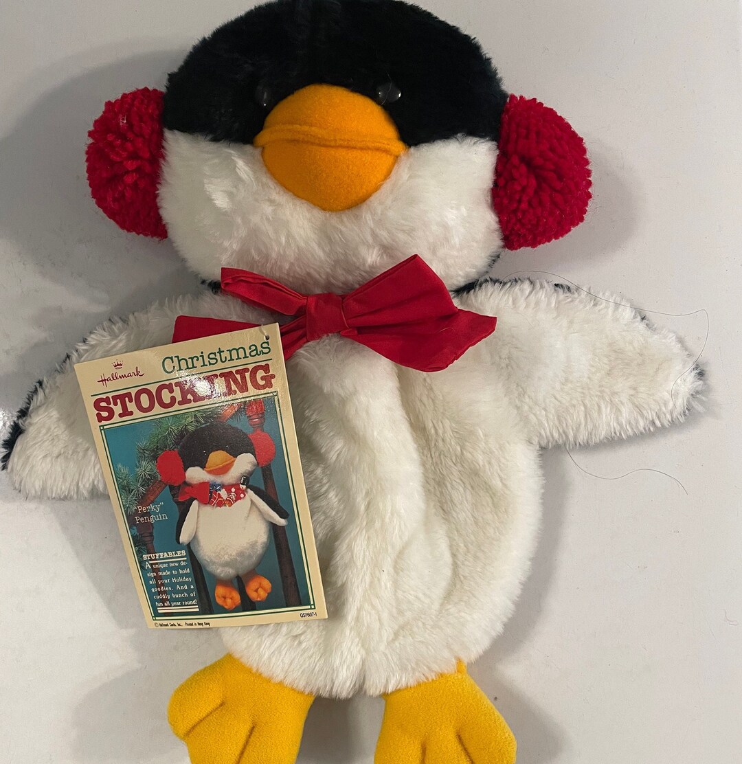 Vintage Christmas Hallmark 1984 Perky Penguin Stuffables Christmas ...