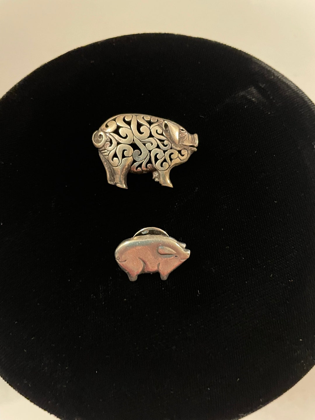 Pewter Pig Tack Pin and Pig Brooch - Etsy