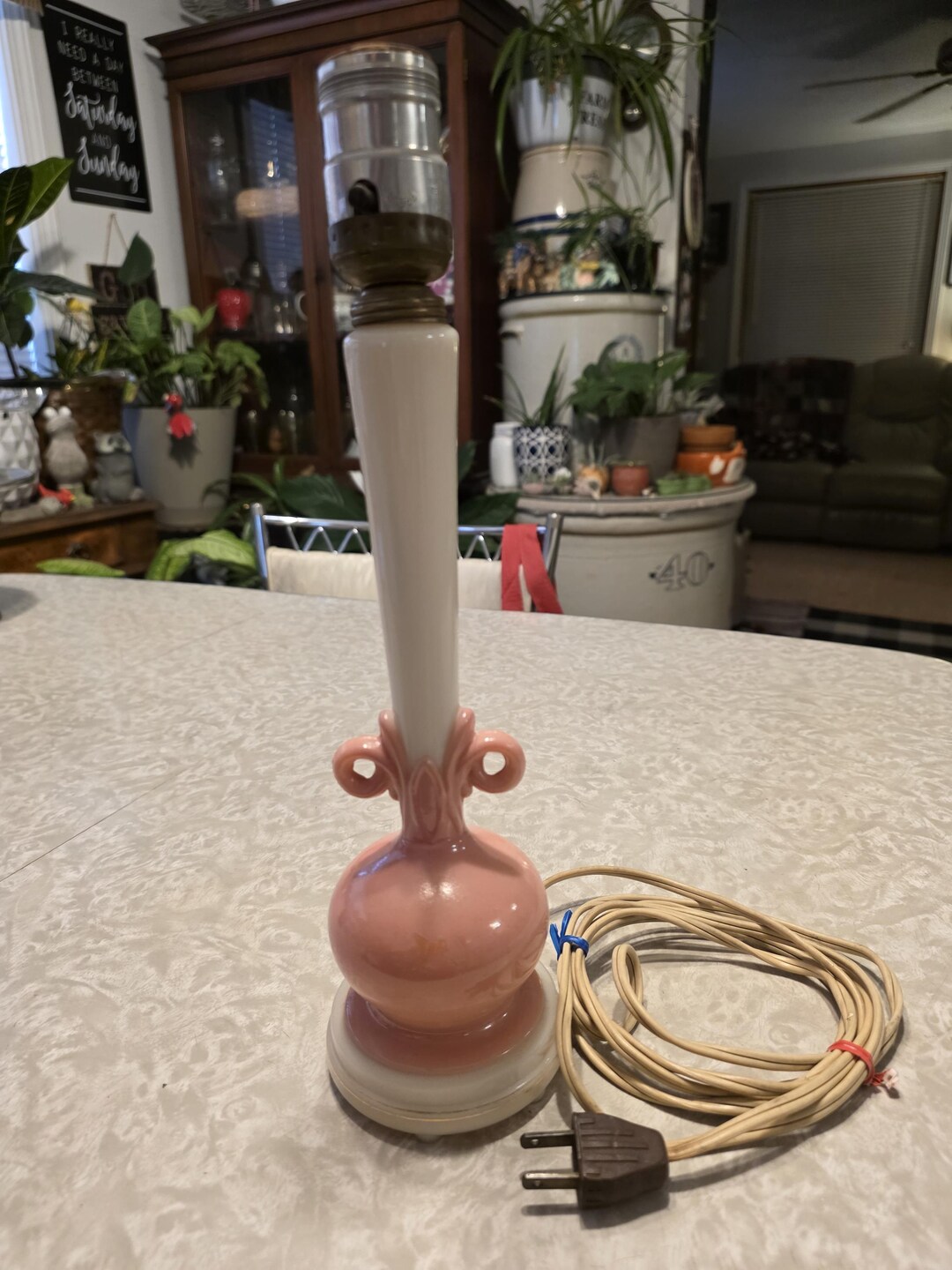 Aladdin Alacite Pink and Cream Glass Table Lamp Art Deco - Etsy